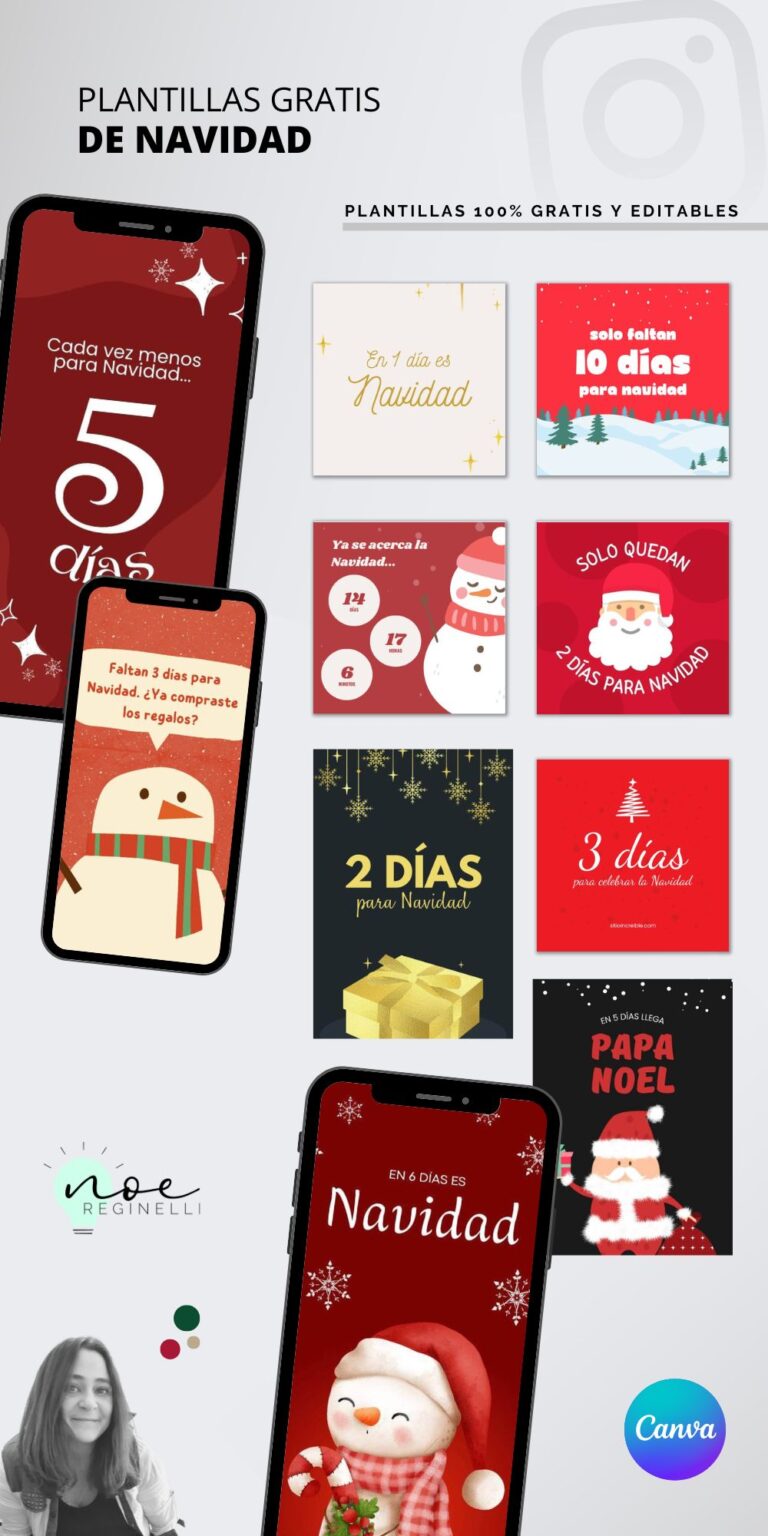 Colección de Plantillas para Cuenta Regresiva de Navidad Gratis